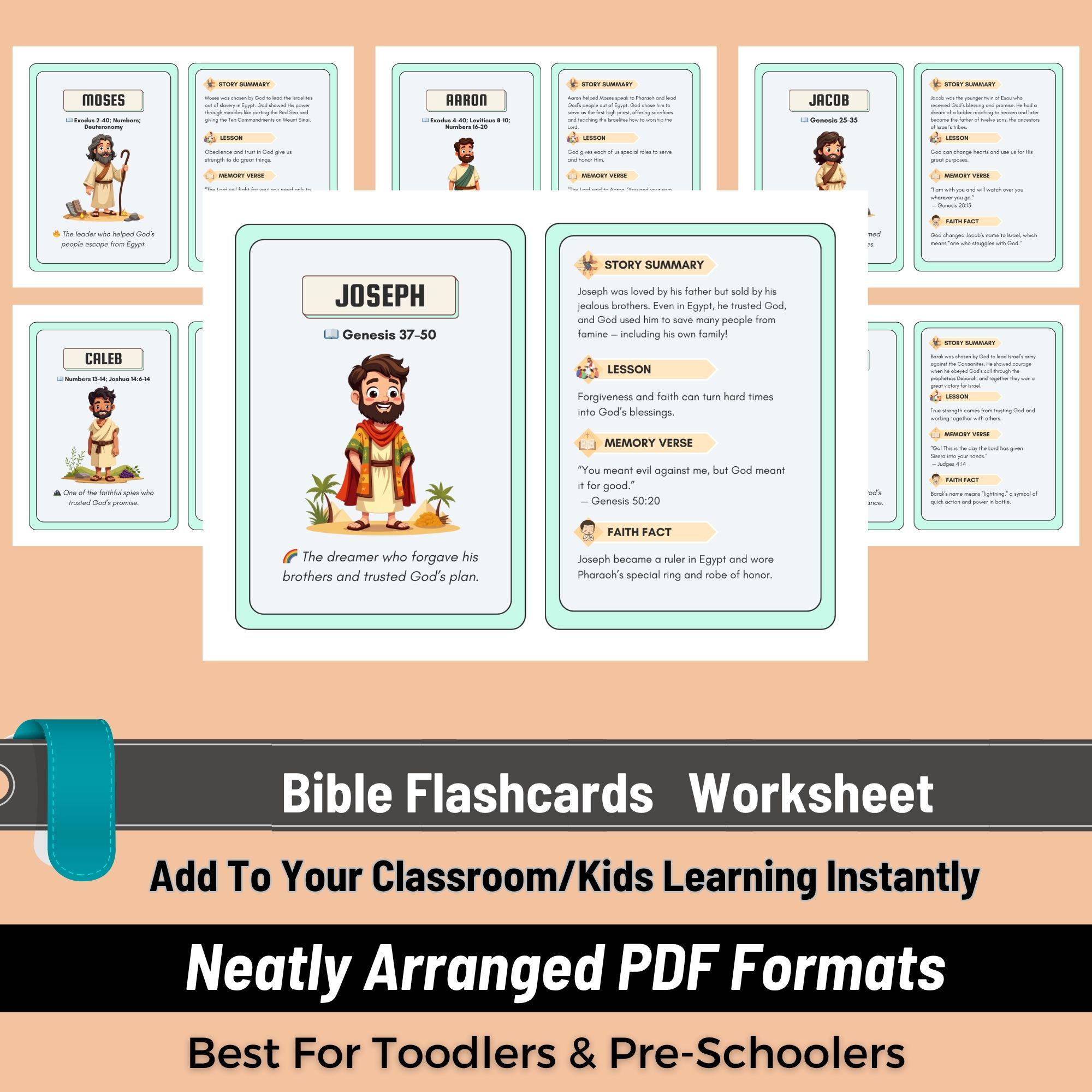 100++ Bible Flashcards for Kids,bible Character Flashcardschristian ...