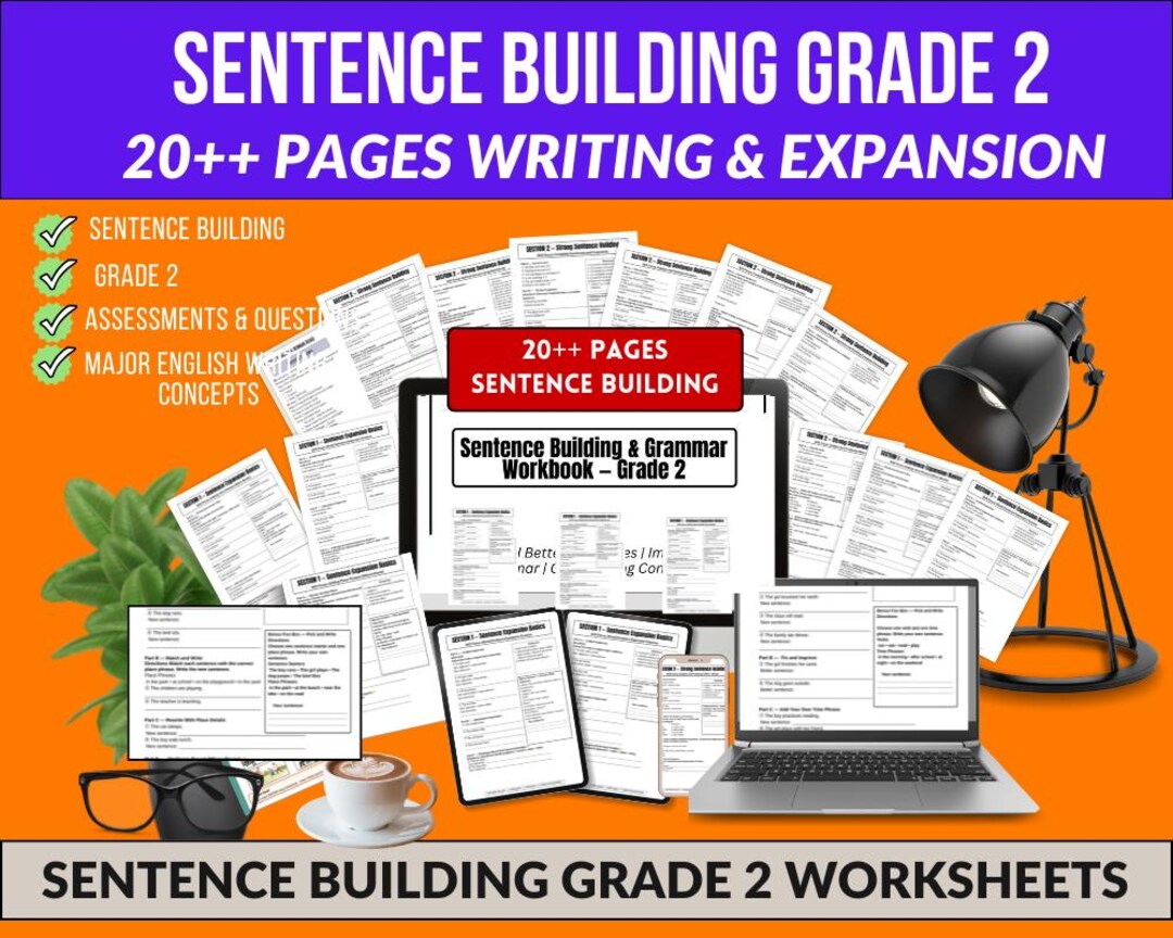 Grade 2 Sentence Writing Worksheets Sentence Building Practicewriting ...