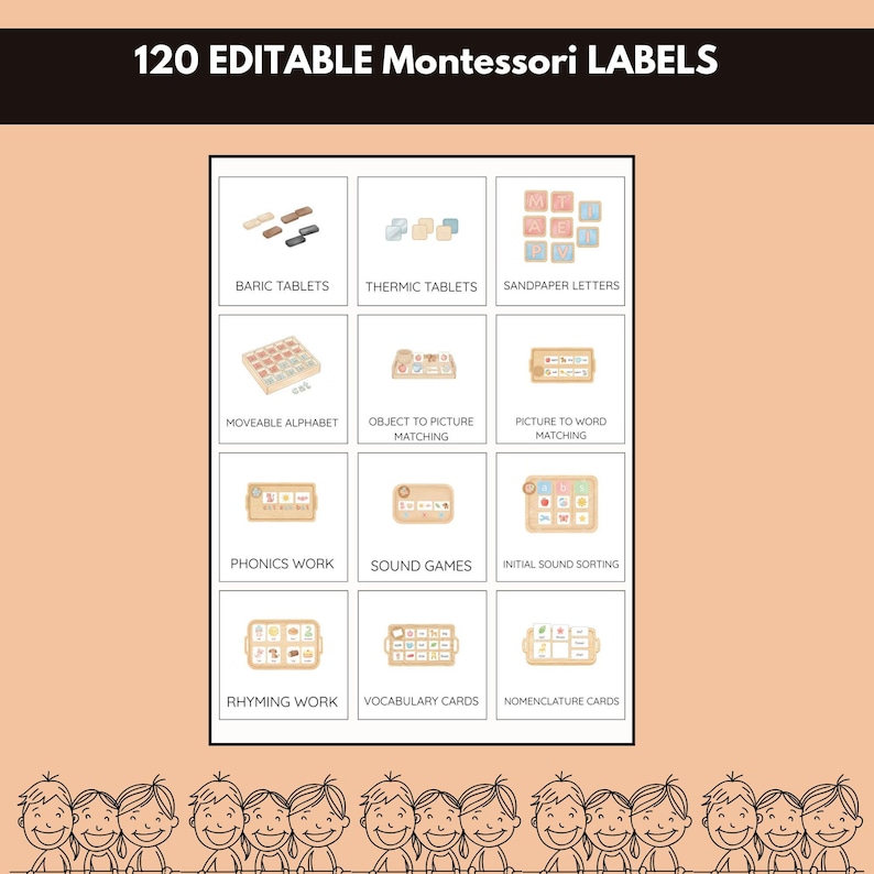 Montessori Labels Editable,toy Shelf Classroom Organization Labels,kids ...
