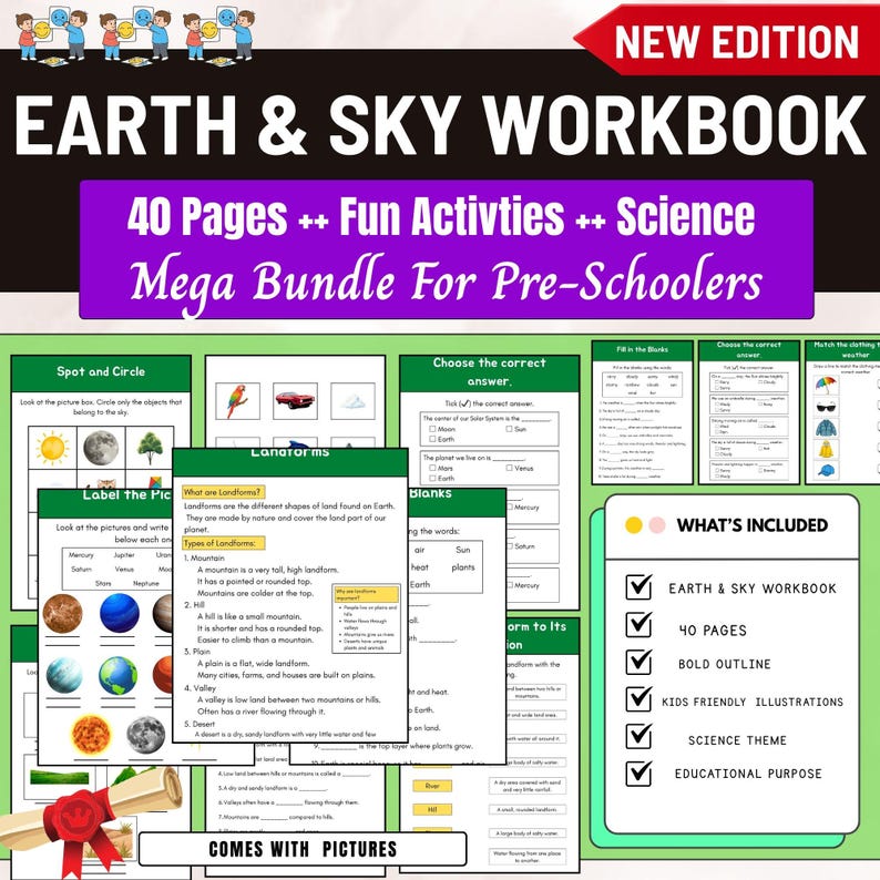 40+ Pages Earth & Science Worksheets for Kids,elementary Science ...