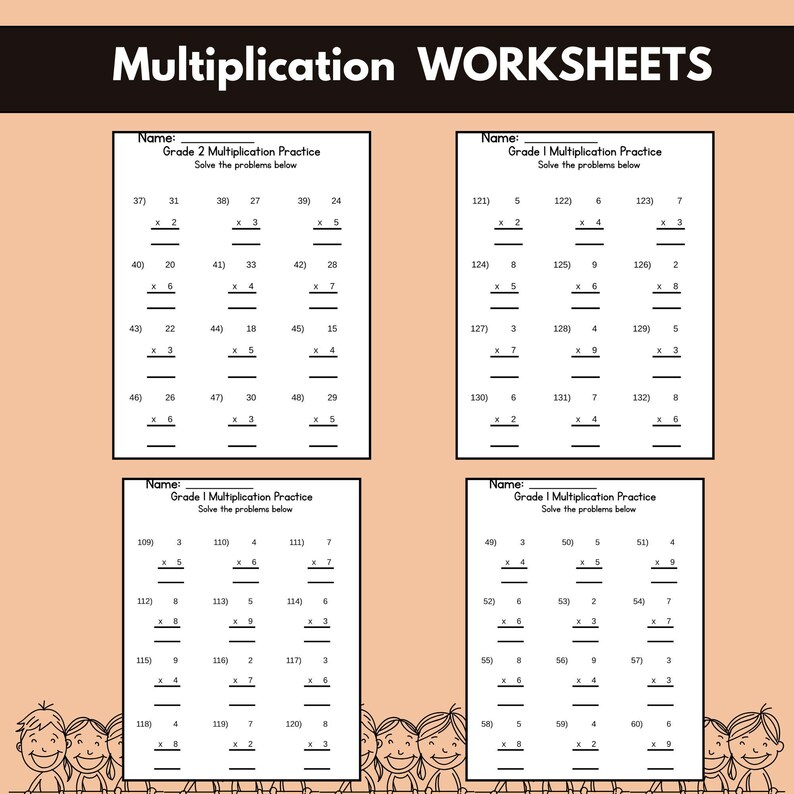 Multiplication Worksheets,printable Multiplying,practice Worksheets ...