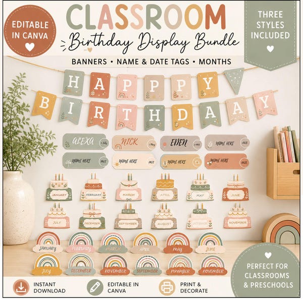 Boho Classroom Signs - Etsy