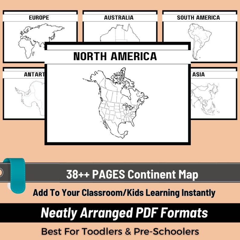 38+ Pages Continents Tracing Worksheets Art Template Outlines,printable ...