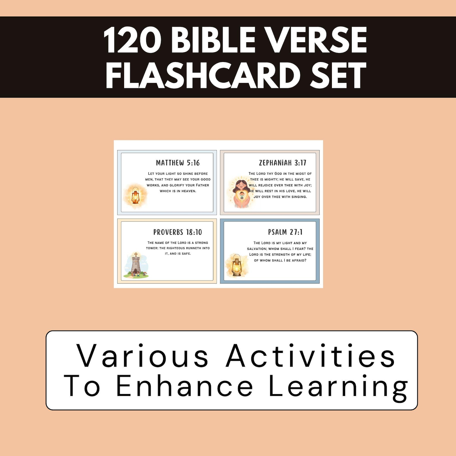 120+ Bible Verse Flashcards for Kid,scripture Cards Christian Learning ...