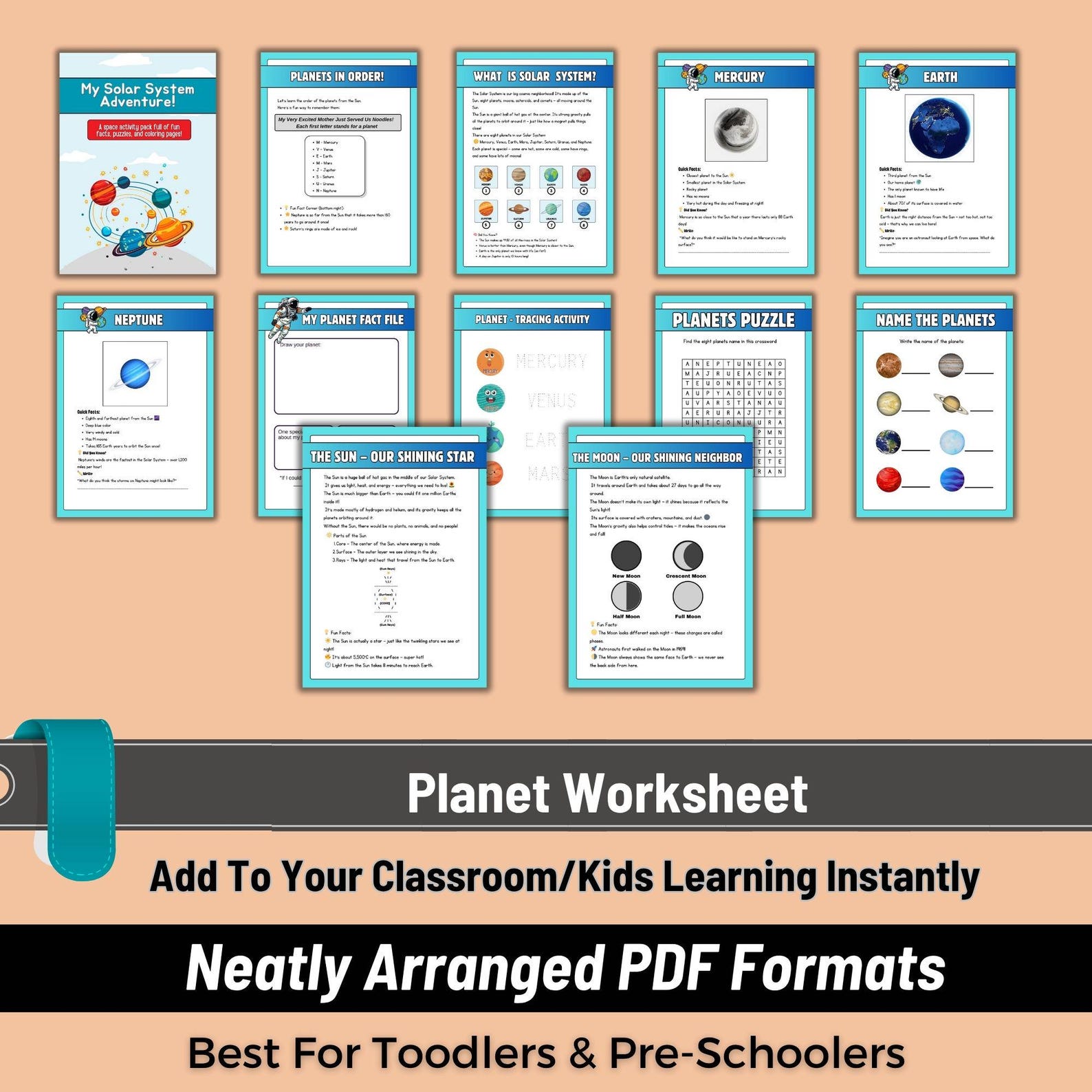 27+ Pages Planet Worksheet Bundle,solar System Activity,space Science ...