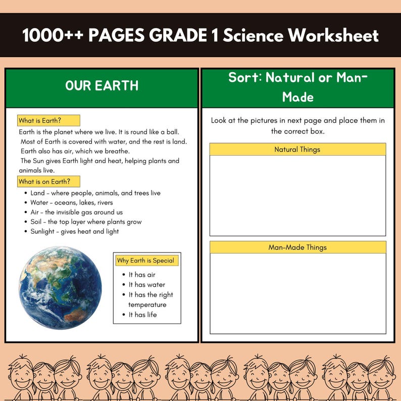 Grade 1 Science Worksheet Bundle,1000+ Pages,earth, Materials, Plants ...