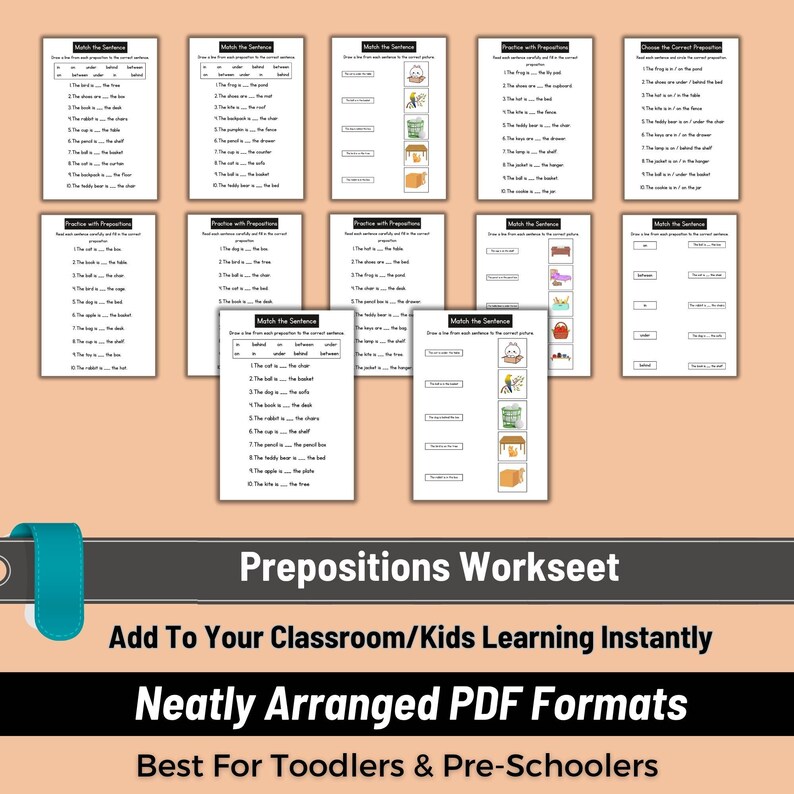 Preposition Worksheet,learning Game for Kid,grammar Worksheet,language ...