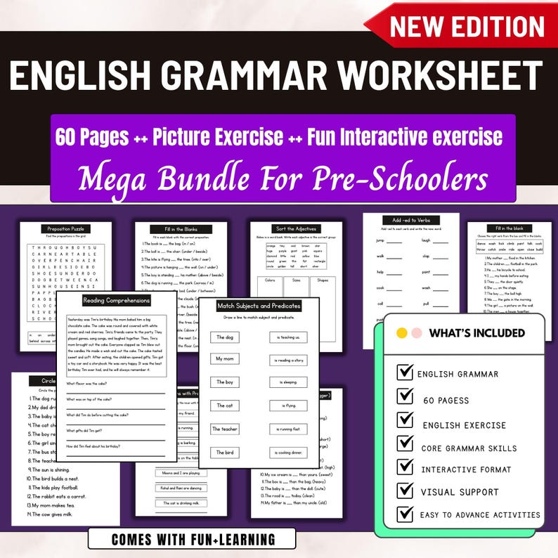 English Grammar Worksheets,preschool Activity,english Worksheet,nouns ...