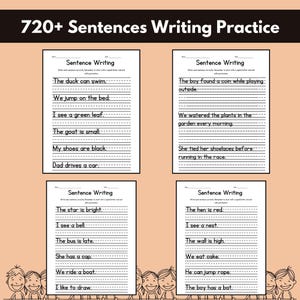 201 Printable Write the Sentence Worksheet,720 Sentence Writing ...
