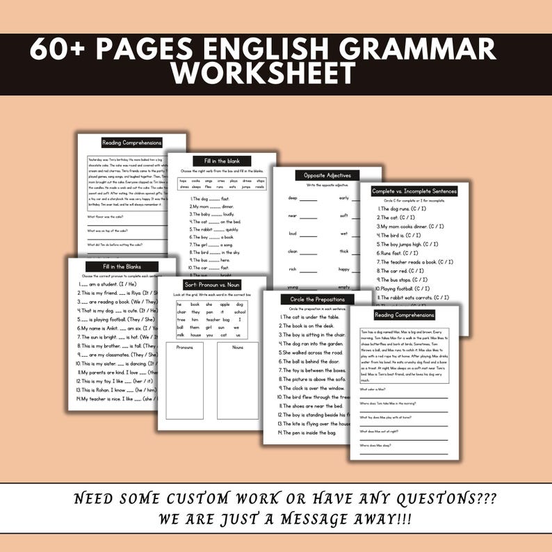 English Grammar Worksheets,preschool Activity,english Worksheet,nouns ...