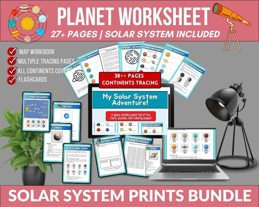 27+ Pages Planet Worksheet Bundle,solar System Activity,space Science ...
