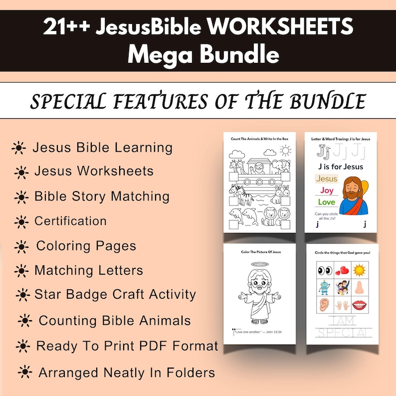 21+ Jesus Bible Worksheet,sunday School Education Activity,bible ...