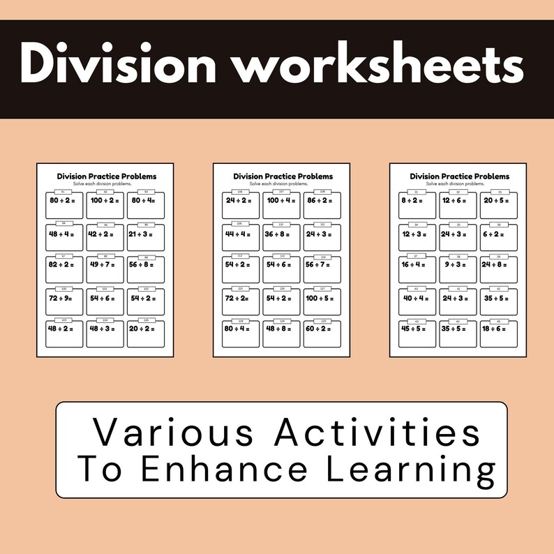 Printable Division Worksheets,grade 1-4 Maths, Answer Sheet,division ...