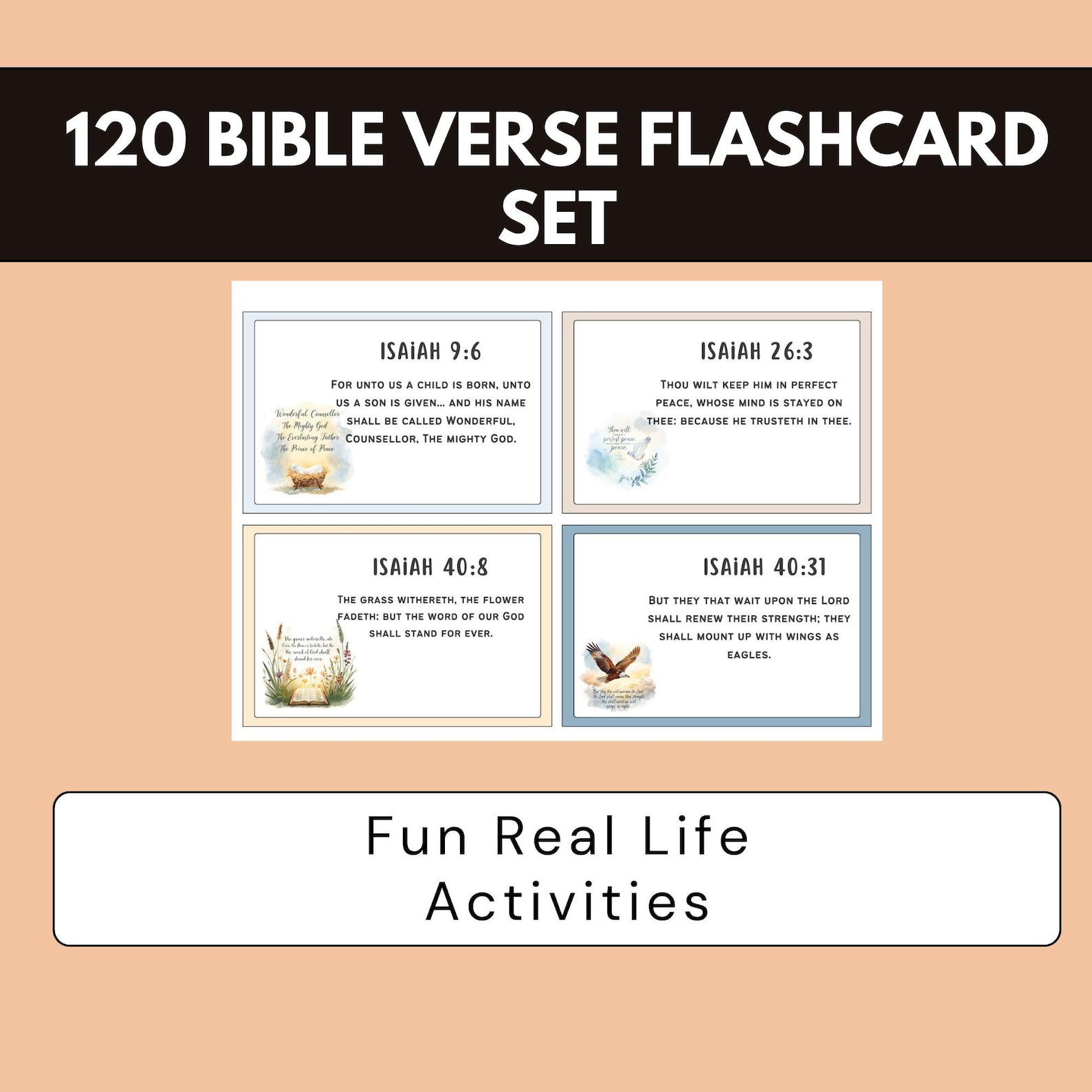 120+ Bible Verse Flashcards for Kid,scripture Cards Christian Learning ...
