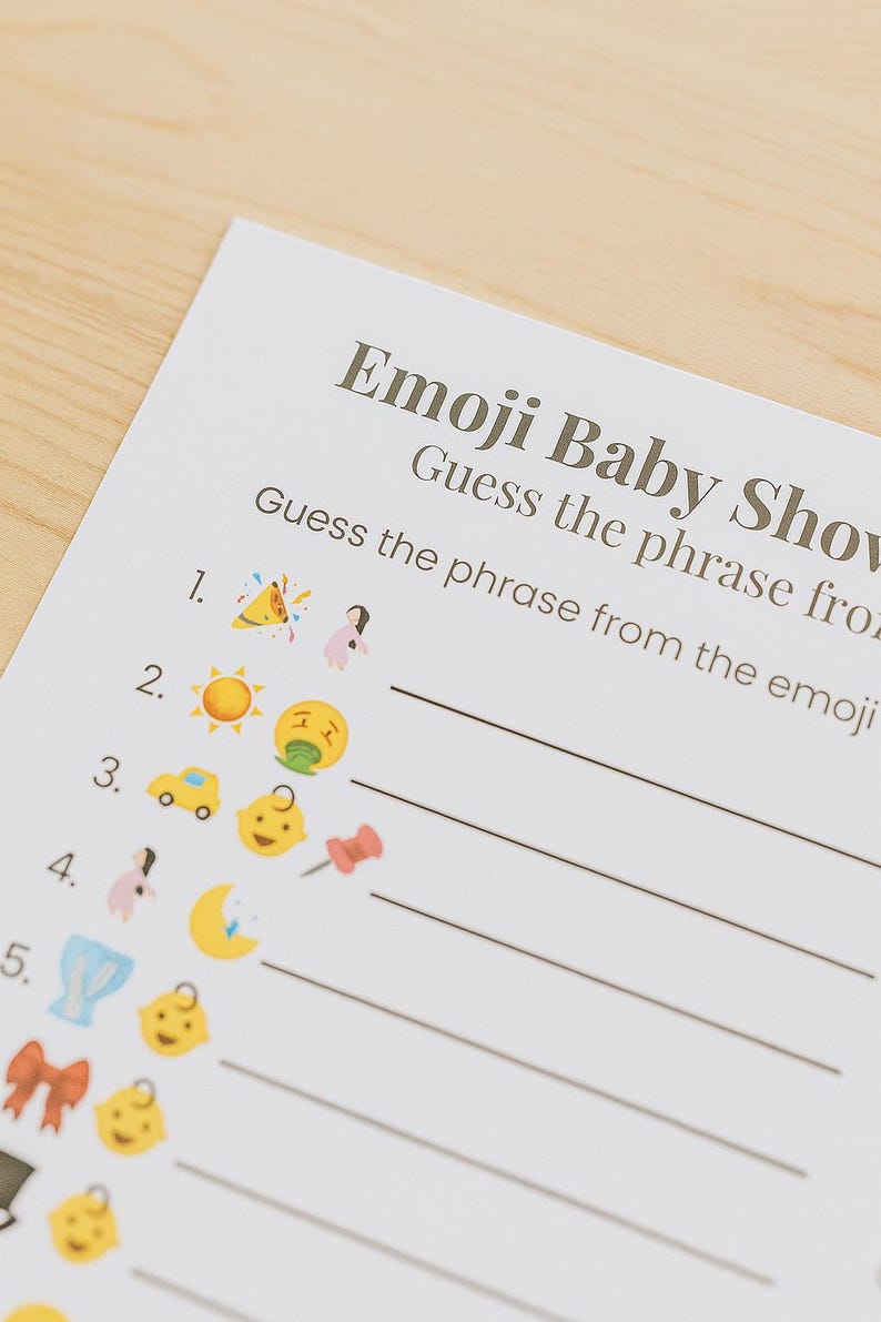 Emoji Baby Shower Game Printable — Emoji Pictionary With Baby ...