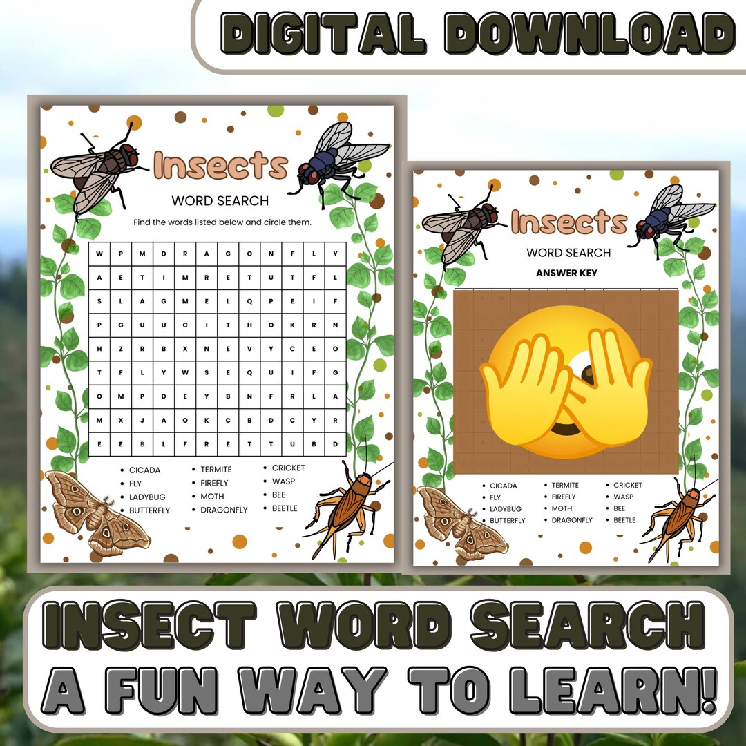 Insect Names Word Search Puzzle: STEM Learning Activity (digital ...
