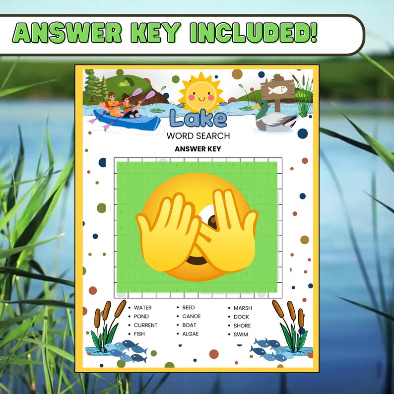 Lake Word Search Puzzle: Road Trip Activity, All Ages (digital Download ...