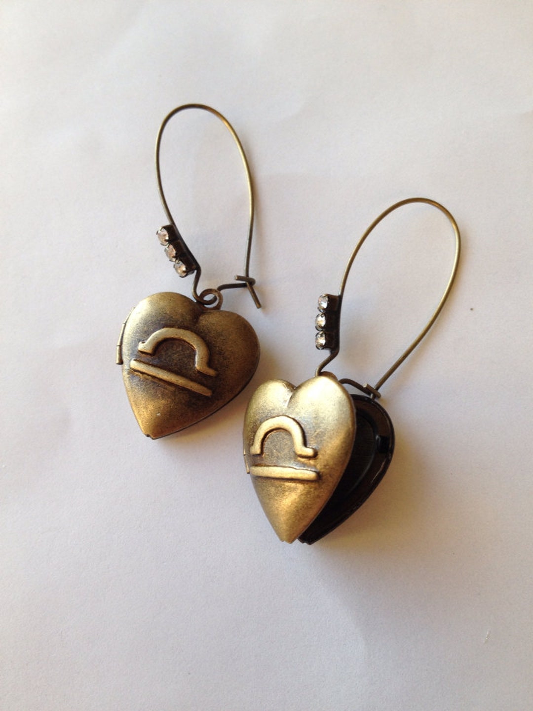 Omega Locket Earrings Libra Astrology Horoscope Zodiac - Etsy