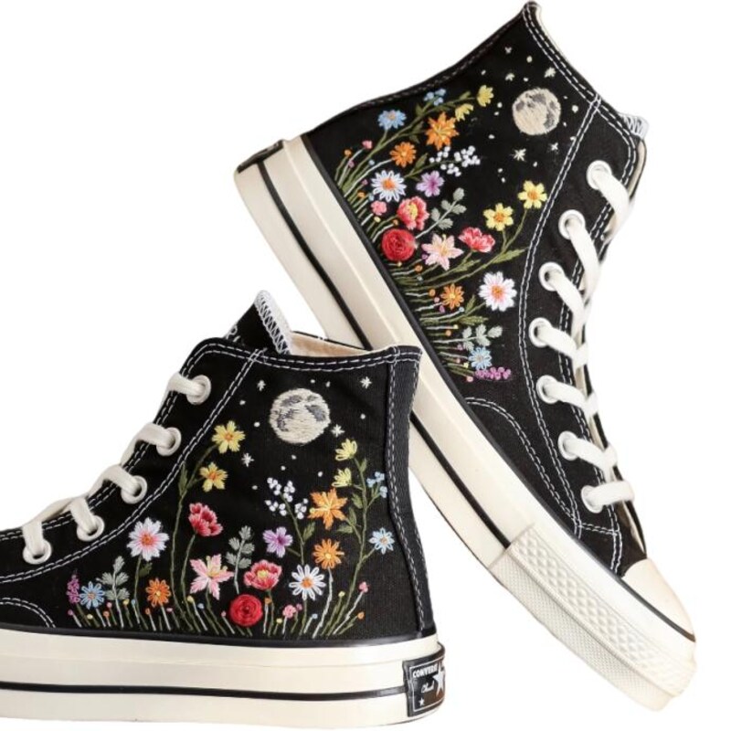 Embroidered Sneakers - Etsy