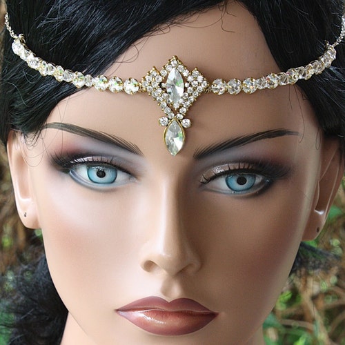 Gorgeous Bridal Head Circlet Head Piece With Rhinestones and - Etsy
