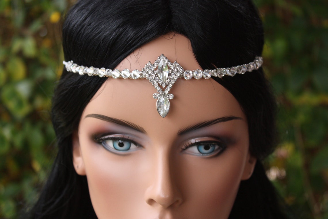 Gorgeous Bridal Head Circlet Head Piece with Rhinestones and | Etsy