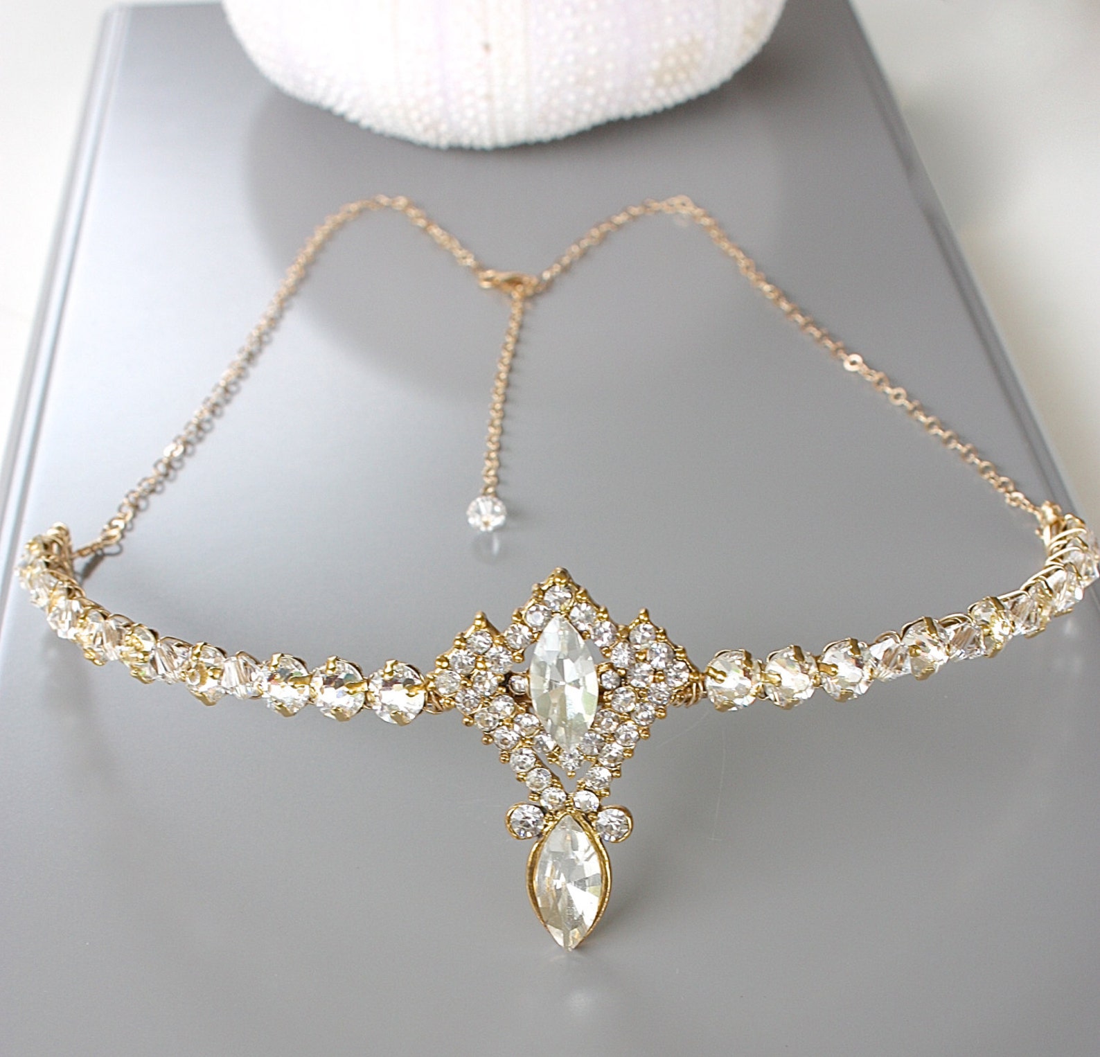 Gorgeous Bridal Head Circlet Head Piece With Rhinestones and - Etsy
