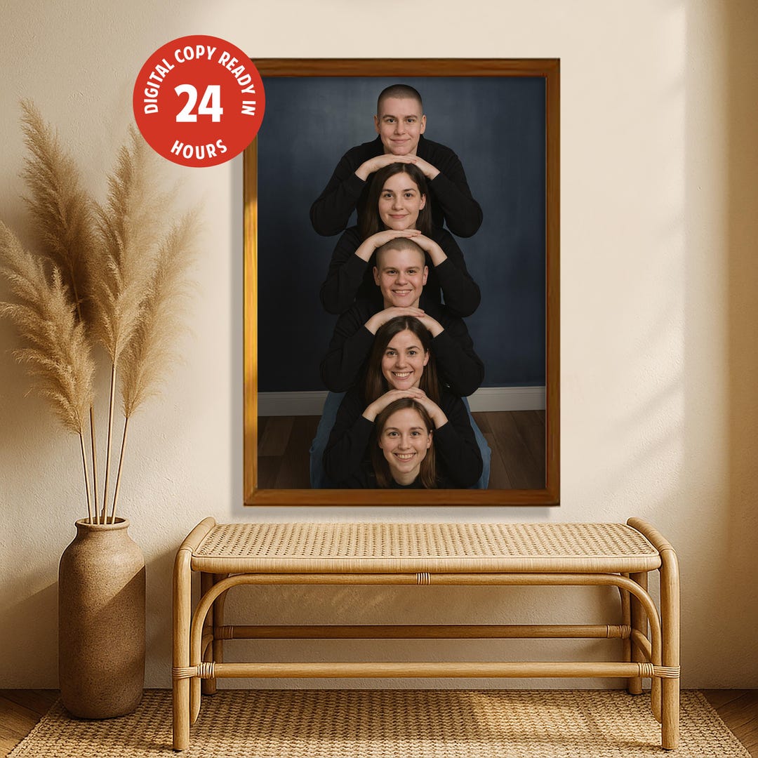 Custom Funny Group Portrait | Awkward Photoshoot Style | Personalized ...