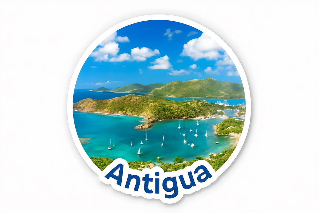New 3” Round Antigua Vinyl Decal Sticker Great for Cars Water Bottles ...