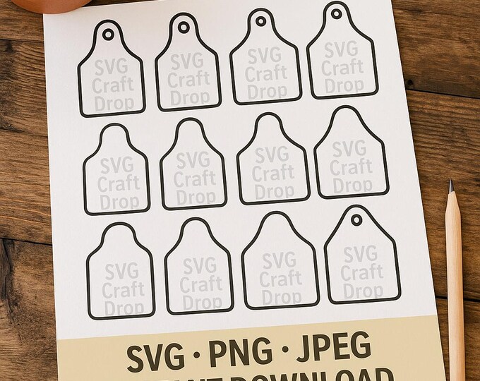 Ear Tag SVG, Cow Tag SVG, Cattle Tag SVG, Cricut Cutting File ...