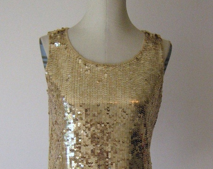 Gold Sequin Tank Top Diva Glam - Etsy