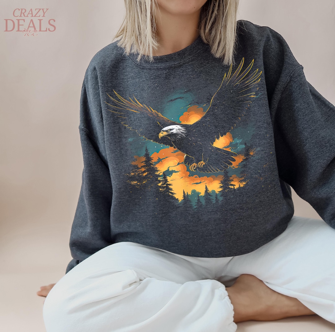 Retro Bald Eagle Wilderness 90s Sweatshirt, Vintage Eagle Crewneck ...