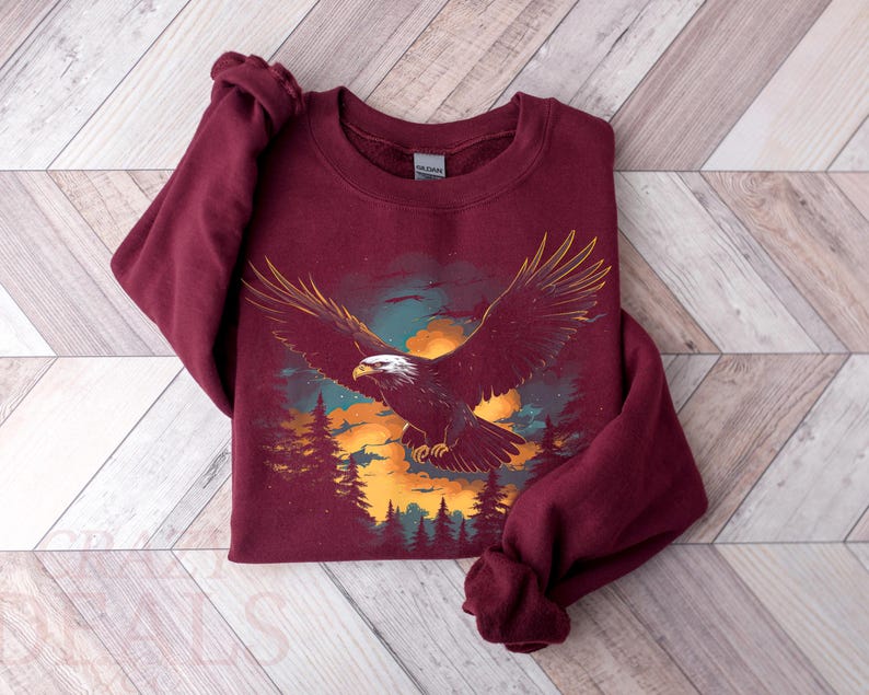 Retro Bald Eagle Wilderness 90s Sweatshirt, Vintage Eagle Crewneck ...