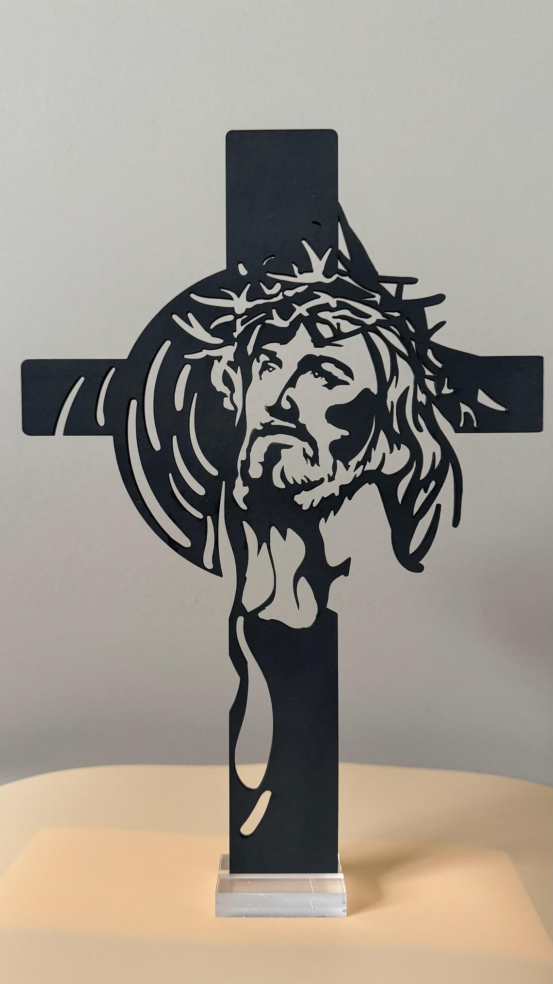 Christian Wall Cross – Rustic Christ Crucifix Decor, Faith Gift for ...