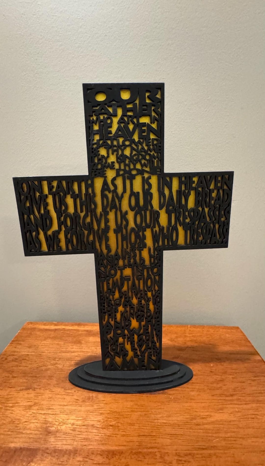 Laser Engraved Our Father Prayer Cross: Christian Wall Art - Etsy