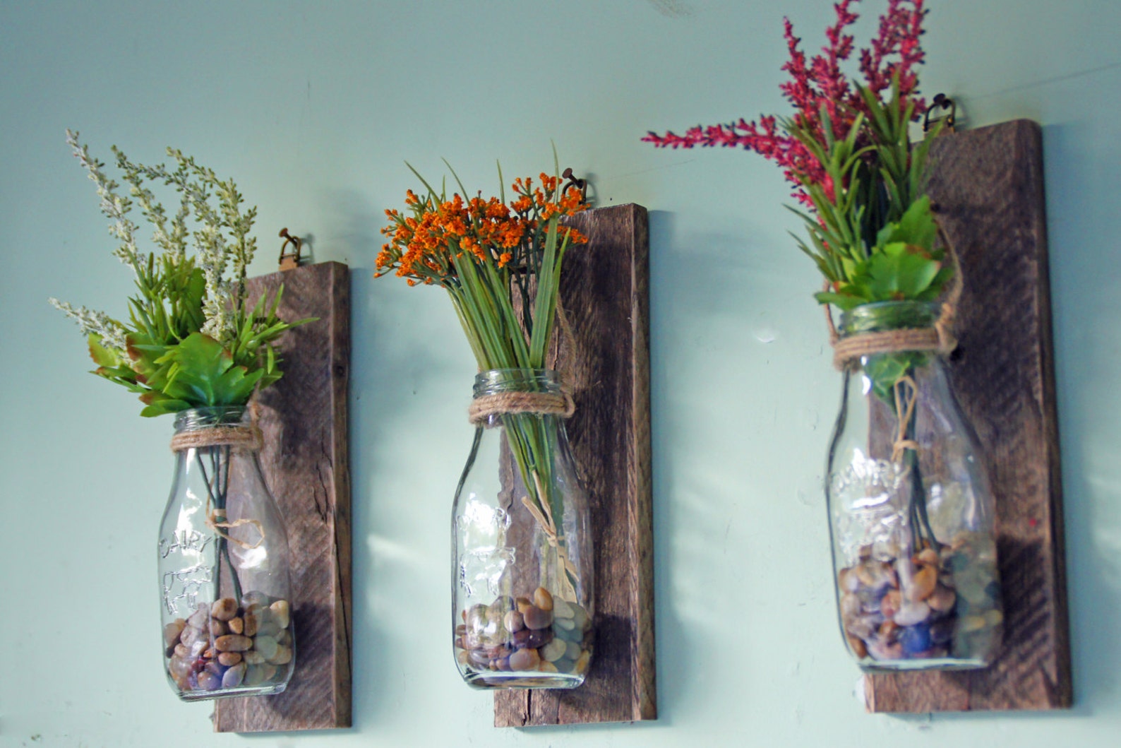 Hanging Milk Bottle Wall Vases Wall Mounted Flower Vases - Etsy