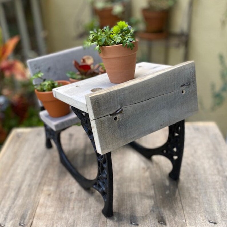 Miniature Vintage School Desk Plant Holder, Mini School Desk, Doll ...