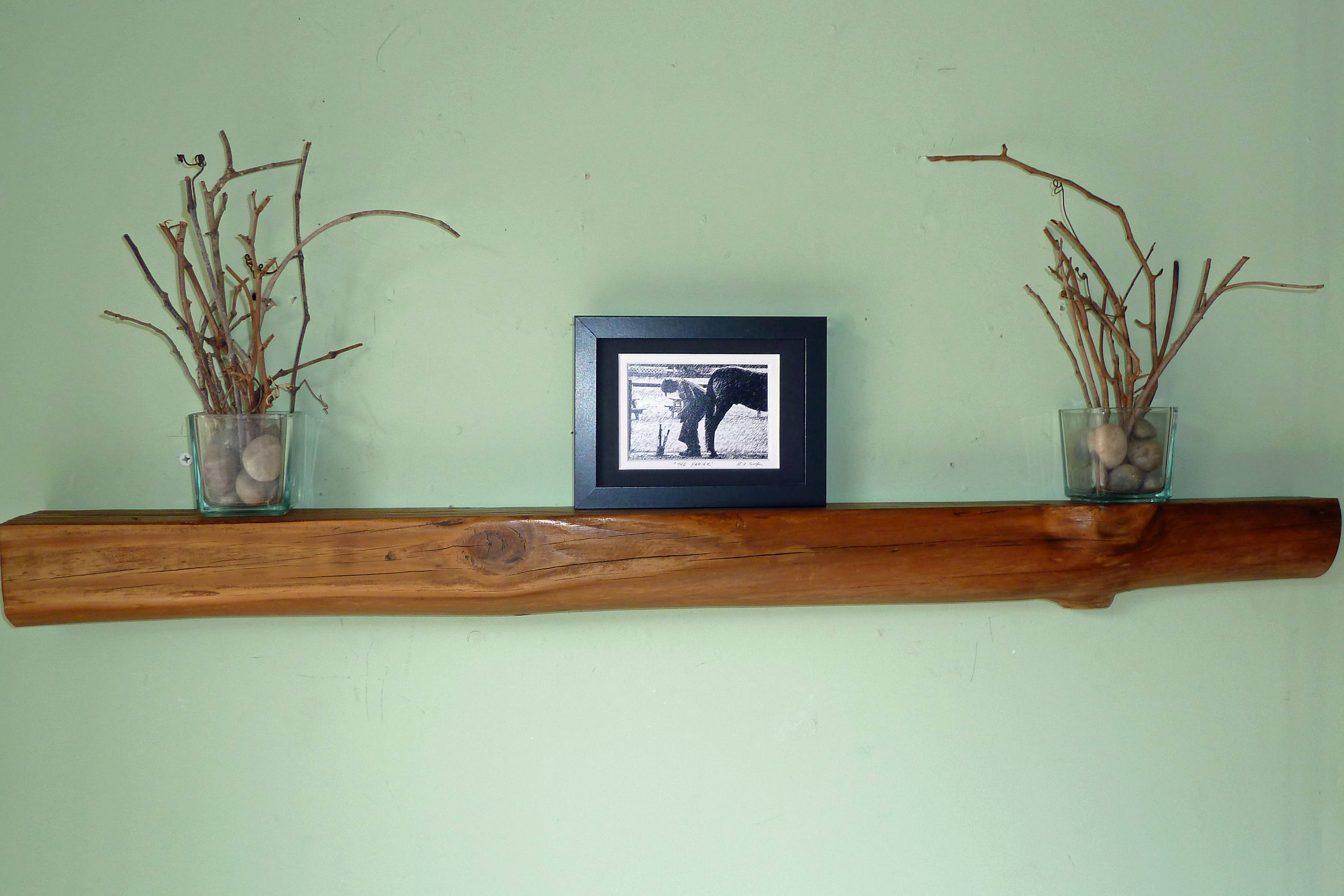 Reclaimed Wood Floating Shelf Log Shelf Natural Log Shelf - Etsy