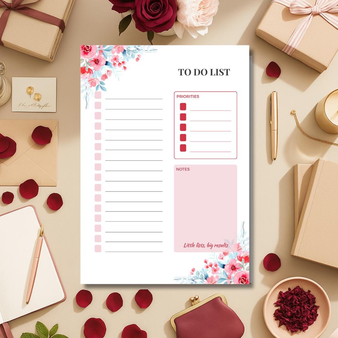 Watercolor to Do List Printable A4 | Floral Task Planner PDF | Daily ...