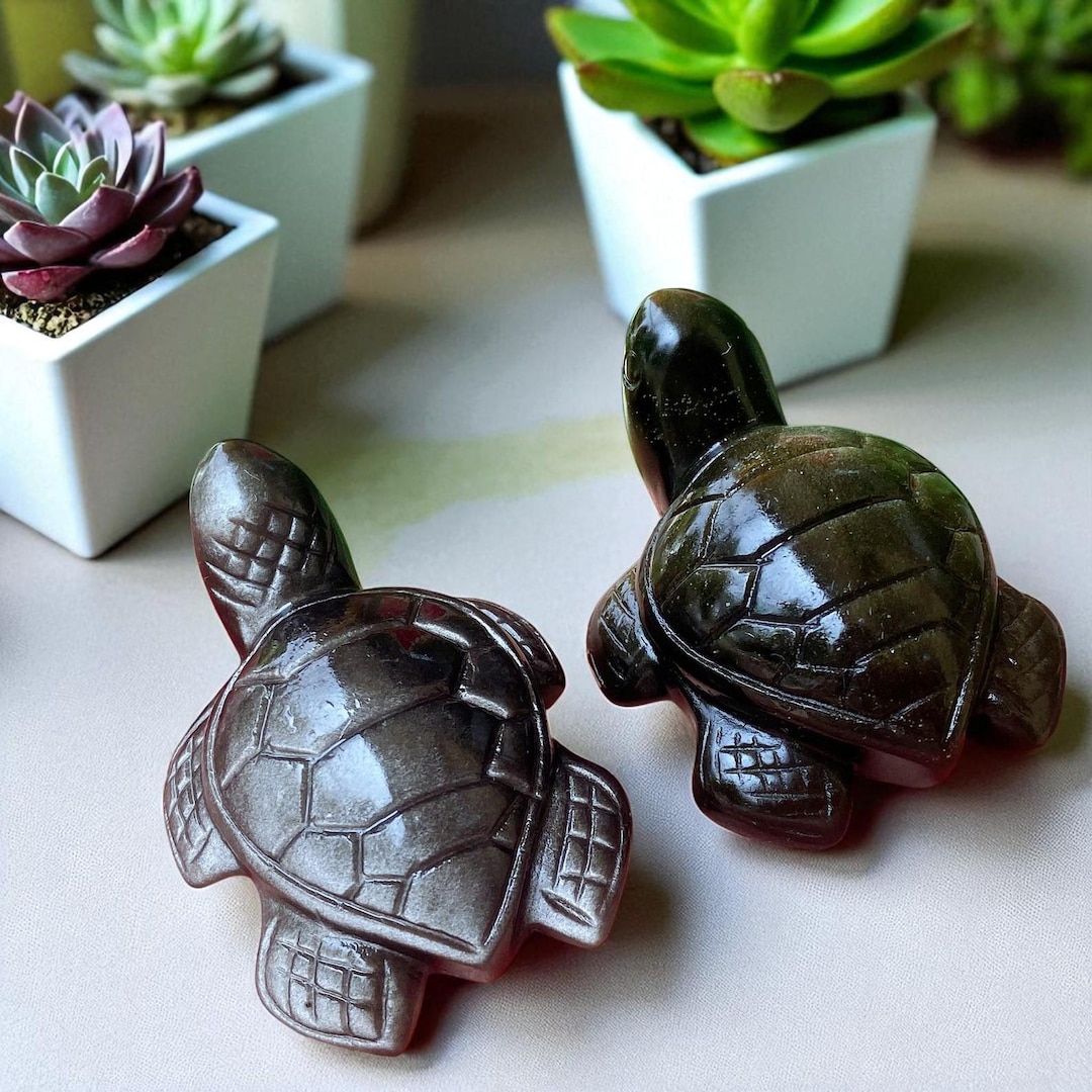 Obsidian Sea Turtle: Hand-carved Crystal Healing Stone - Etsy