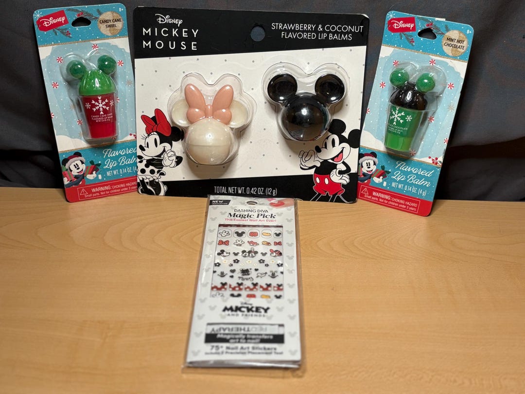 Mickey Mouse Lip Balm Collection and Nail Stickers - Etsy
