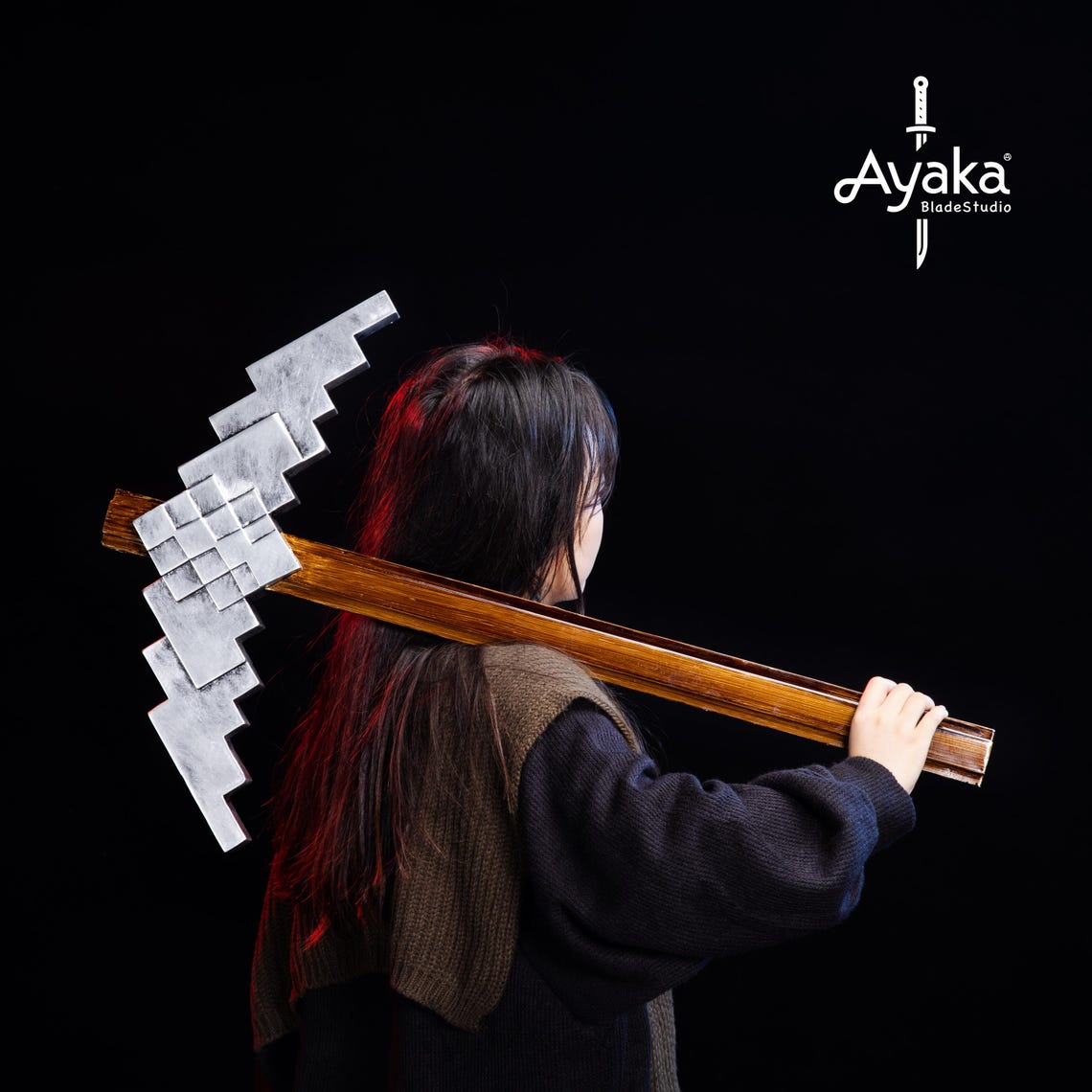 Minecraft Movie Pickaxe, Screen Accurate 1:1 Scale Wood and PVC Replica ...