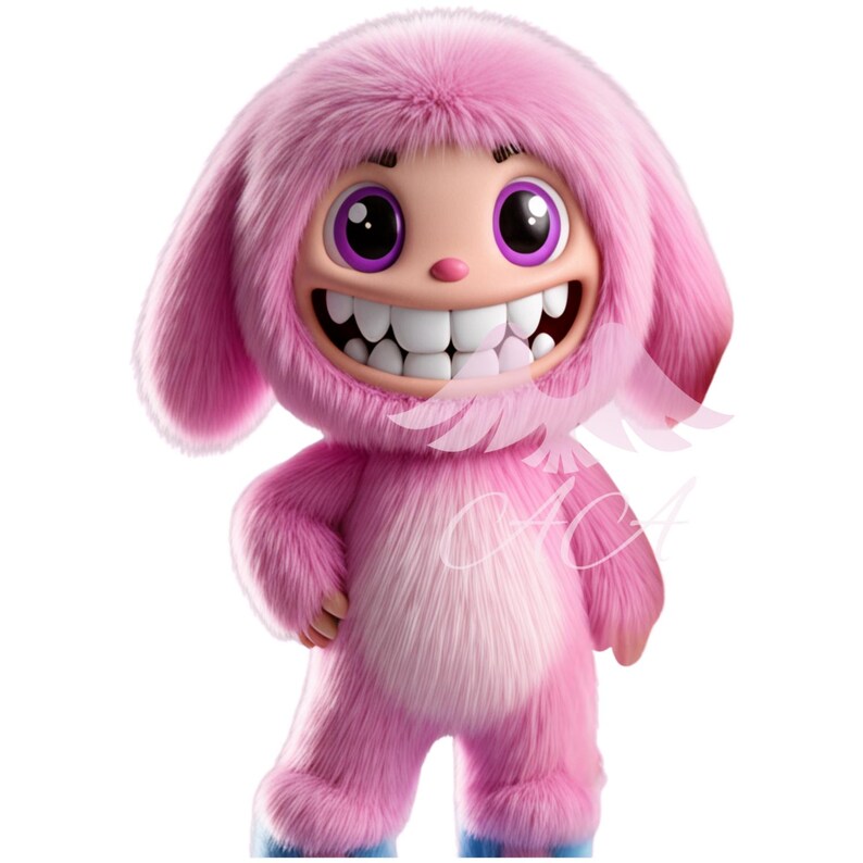 Labubu Inspired Chibi Bunny Art: Kawaii Pastel PNG (digital Download ...