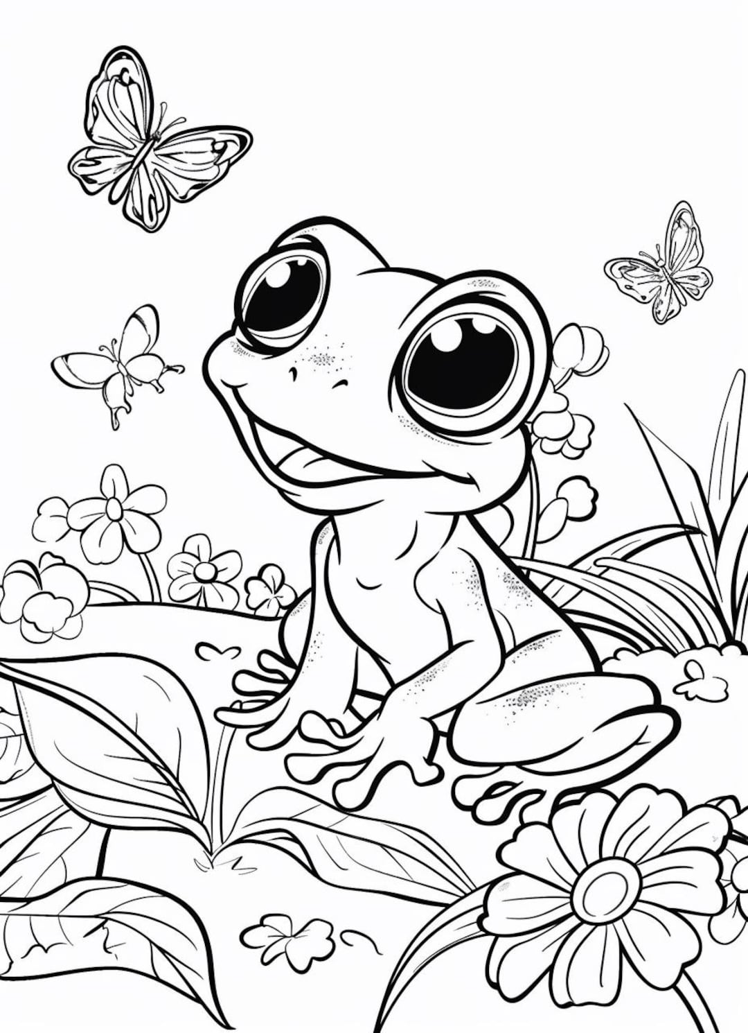 Lilly the Frog Coloring Book Kids Printable PDF Cute Frog Adventure ...