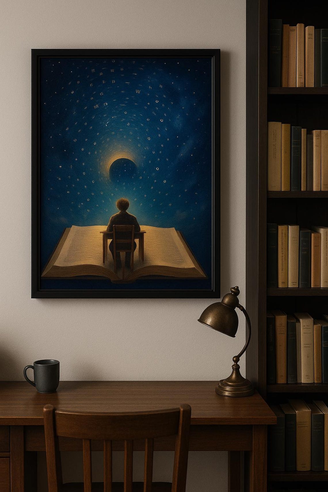 Cosmic Knowledge Scholar Art Print: Ai-generated Celestial Library ...