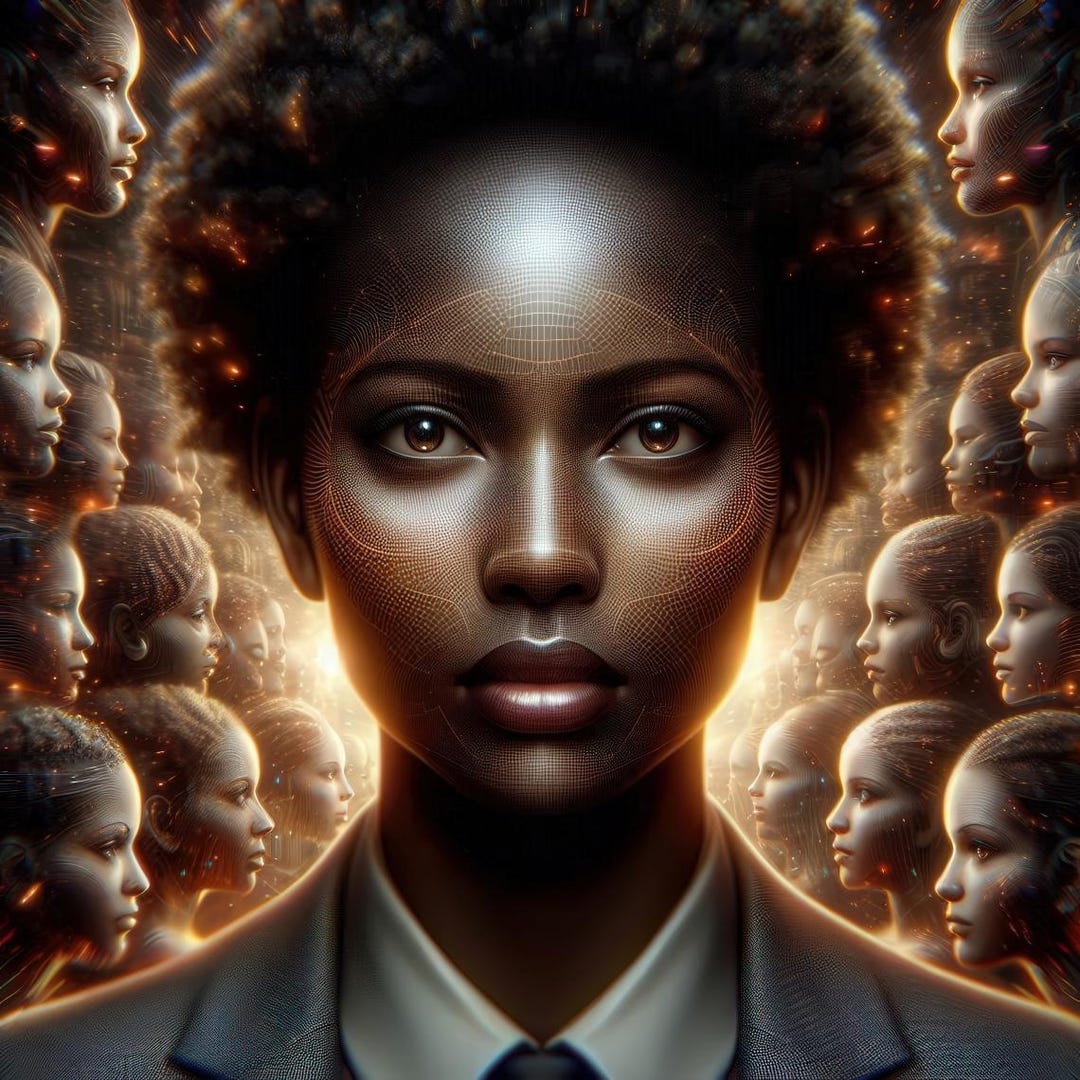 Futuristic Portrait of a Woman, Cyber Digital Art, Ai-inspired Surreal ...