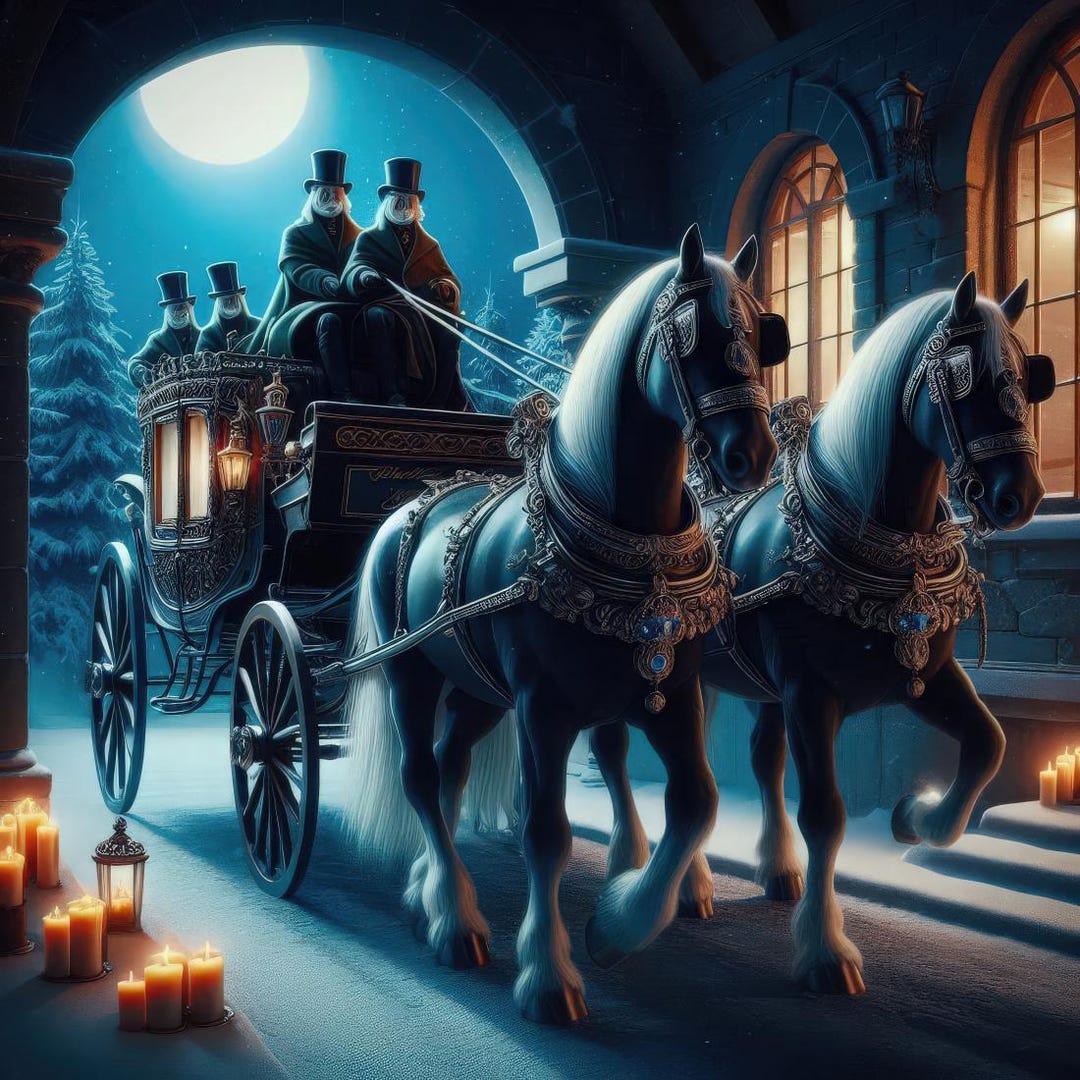Victorian Carriage, Gothic Fantasy, Digital Art Print, Dark Elegant ...
