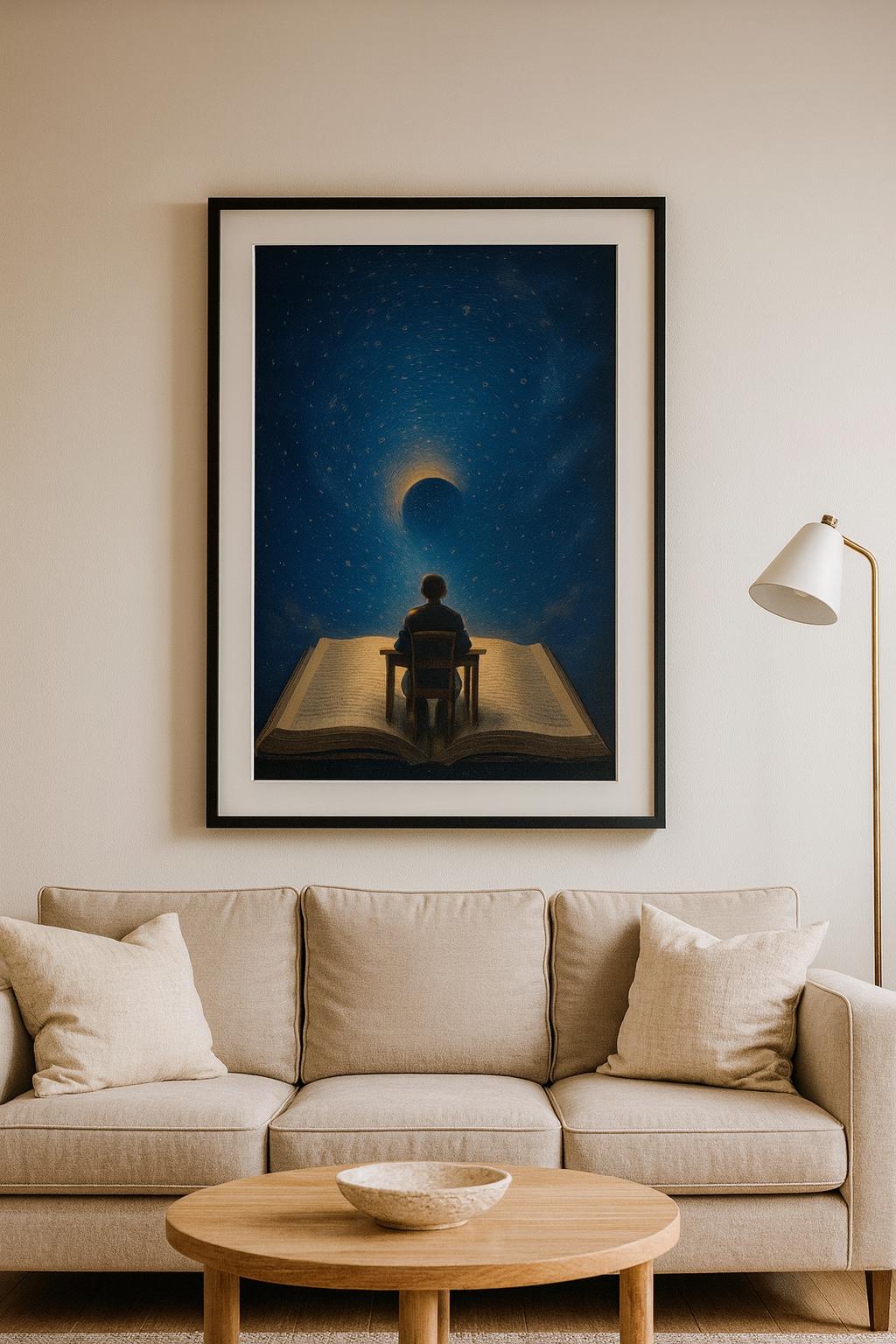 Cosmic Knowledge Scholar Art Print: Ai-generated Celestial Library ...