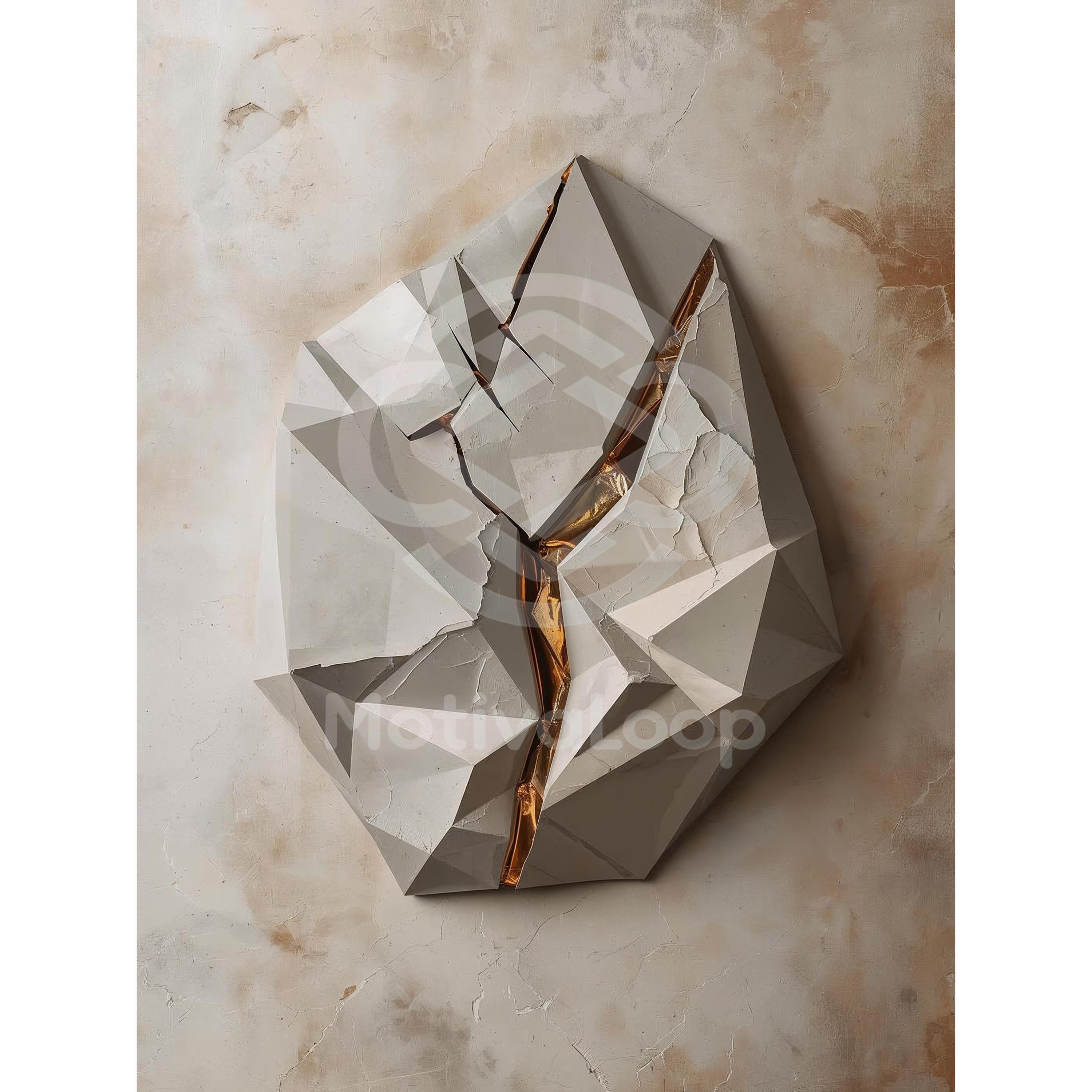 Kintsugi Stone Art Print | Modern Gold Vein Decor (digital Download) - Etsy