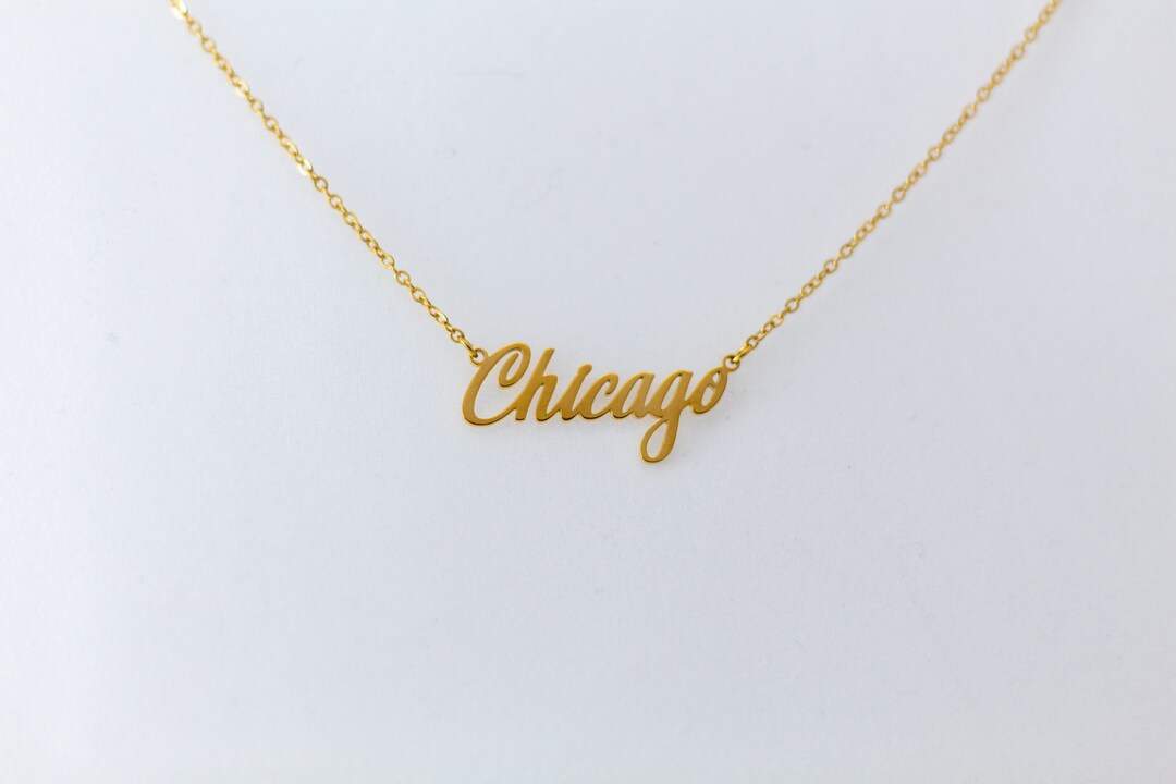 Chicago Script Pendant Necklace - Etsy