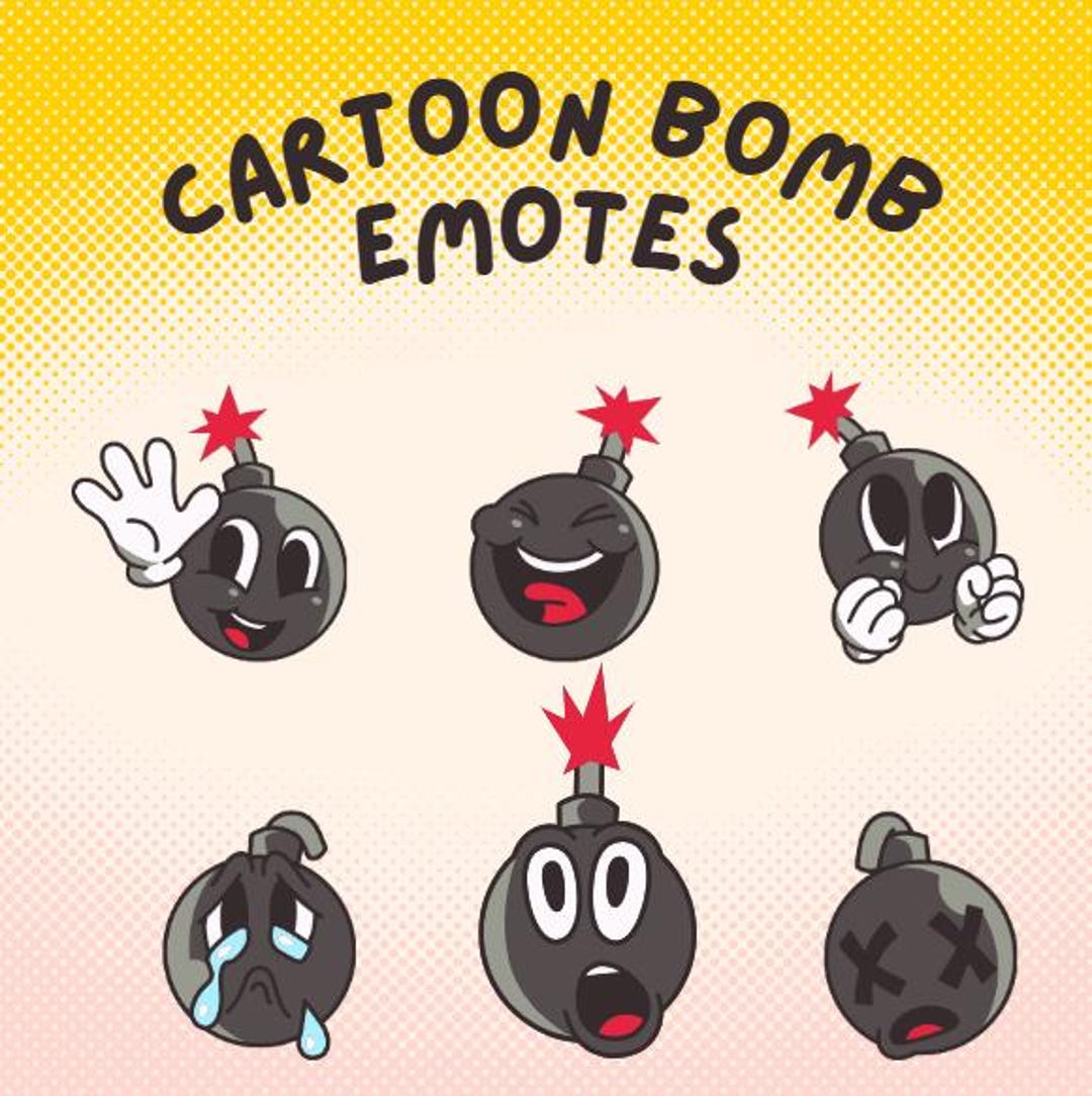 Cartoon Bomb Emotes for Tiktok - Etsy